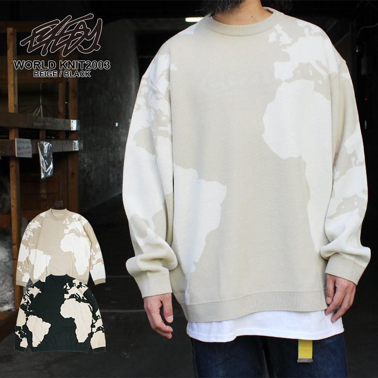 EYEDY アイディー 世界地図 ジャガード ニット WORLD MAP KNIT EYEDY アイディー 世界地図 ジャガード ニット WORLD MAP KNIT