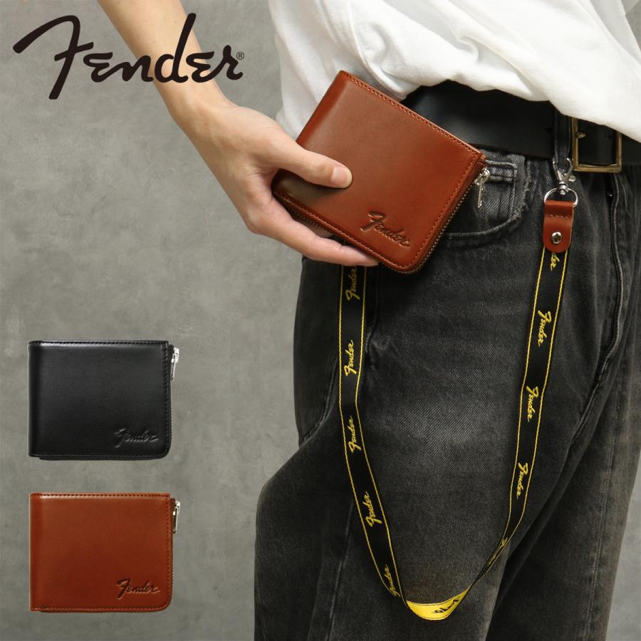 Fender（フェンダー） 二つ折り財布 本革 L字ファスナー メンズ 950