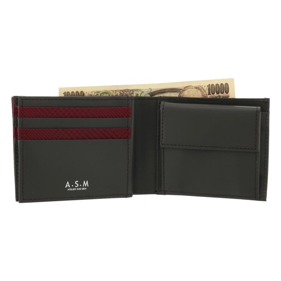 ATELIER SAB MEN（アトリエサブメン） 二つ折り財布 バイアス 本革
