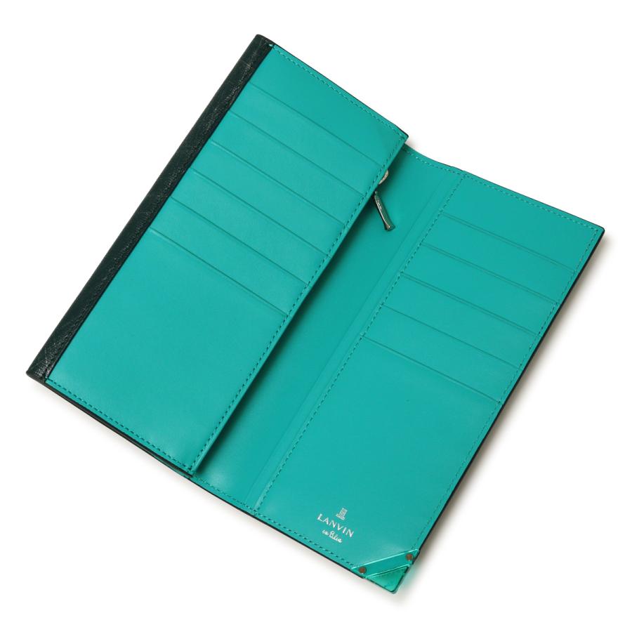 LANVIN en Bleu ランバンオンブルー 長財布 本革 かぶせ 薄型 薄い