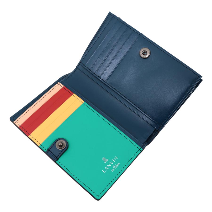 ランバンオンブルー 二つ折り長財布 スタンパ メンズ 522604 LANVIN en Bleu Stampa ロングウォレット セミ ...