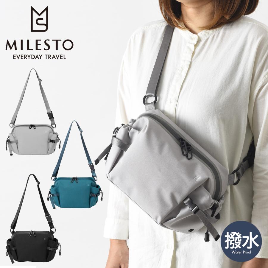 MILESTO ミレスト ボディバッグ リキッド レディース メンズ MLS872 LIKID 2WAYショルダーボディバッグ 強撥水 防水 ショルダーバッグ ななめ掛け 爆買 : サックス ...