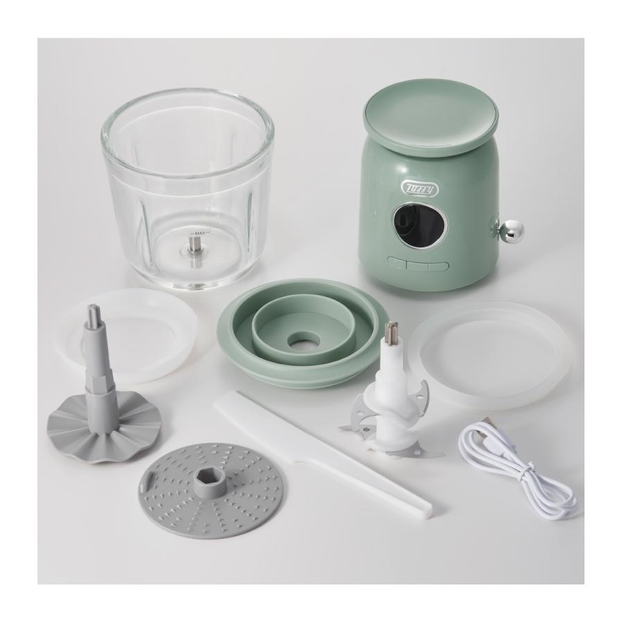 Toffy トフィー フードプロセッサー ミキサー 泡立て器 K-CH2 スケール付きマルチフードプロセッサー 充電式 4枚刃 混ぜる 攪拌 大根おろし 6ヶ月保証 爆買 : サックスバー ...