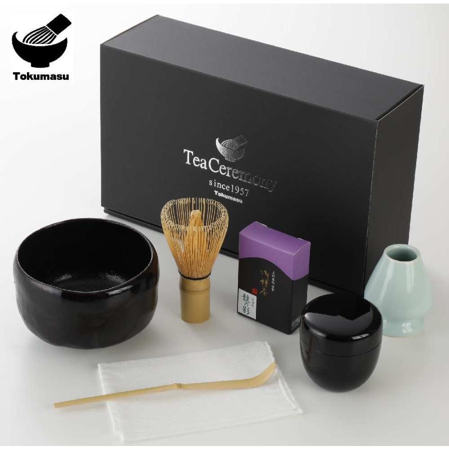 送料無料 すべて日本製 黒楽茶碗セット 京都 宇治抹茶 オリジナルBOX入り 上林春松本店 お抹茶セット 抹茶セット 茶道具 新品 ...