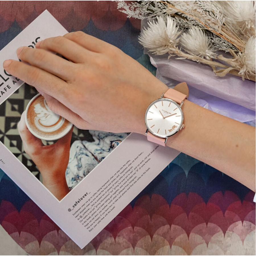 COACH コーチ 時計 36mm レディース コーチ時計 COACH時計 コーチ腕時計 レザーベルト 箱付 ホワイト ブラック グレー ...