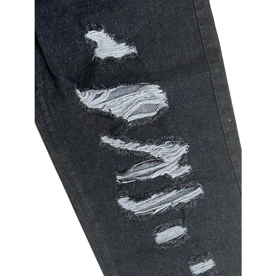 【送料無料】メンズ 男性 服 ボトムス ダメージ加工デニム イージーパンツ クラッシュ テーパード カジュアル ストリート ...