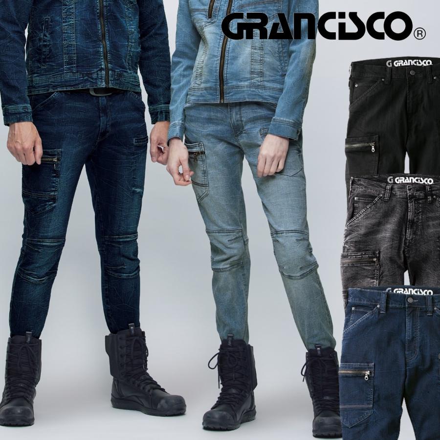 GC-A712 デニムカーゴ GRANCISCO グランシスコ タカヤ商事 作業服 オールシーズン ストレッチデニム : 作業着本舗 ヤフー店 - 通販 - Yahoo!ショッピング