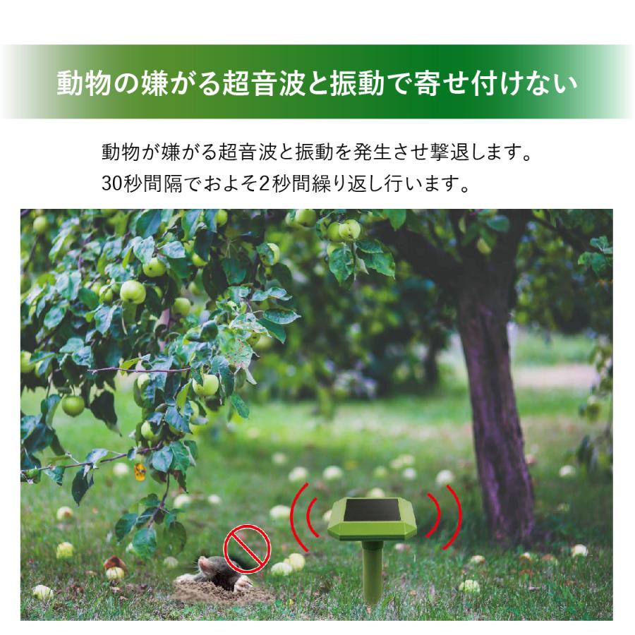 【2個セット 本体未使用 箱汚れあり】 SaiEL モグラ除け ソーラー充電式 撃退器 音波振動 超音波 音波 農地 畑 庭 家庭菜園 ガーデニング 簡単設置 : SaiEL Direct ...