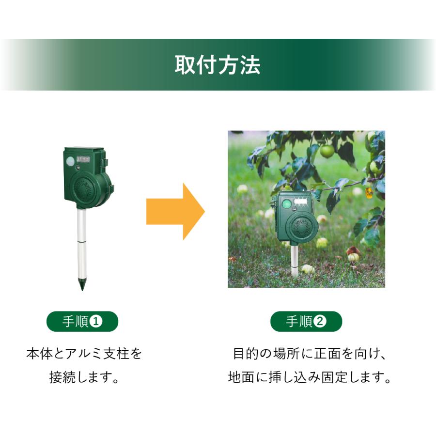 【公式】 害獣撃退器 害鳥撃退器 動物撃退器 ソーラーパネル充電 生活防水 IPX4 鳥 コウモリ 鹿 ネコ ネズミ キツネ テン アライグマ 猫 犬 家 庭 畑 野菜 : SaiEL ...