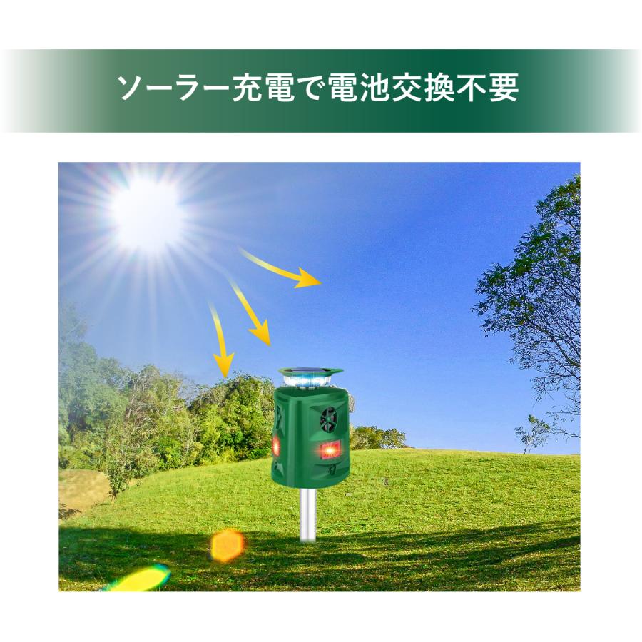 【公式】 害獣撃退器 害鳥撃退器 動物撃退器 360° 全方位 ソーラーパネル充電 超音波 IP66 鳥 コウモリ 鹿 ネズミ ネコ キツネ テン アライグマ 家 庭 畑 : SaiEL ...