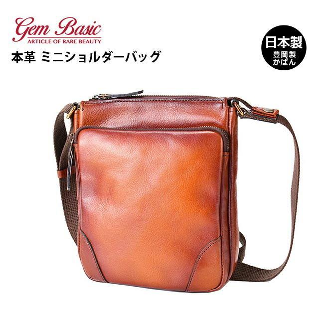 Gem Basic ショルダーバッグ メンズ 豊岡製 1504 GEM BASIC ジェムベーシック 牛革 シャドー ミニショルダー 縦型 バッグ 革 国産 軽量 日本製 おしゃれ おすすめ ...
