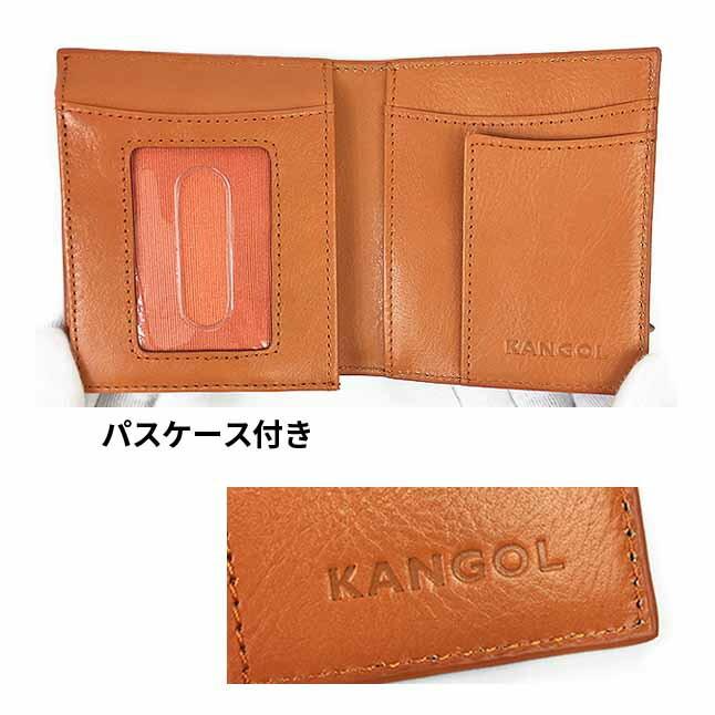 KANGOL（カンゴール） 二つ折り財布 メンズ パスケース ブランド 革