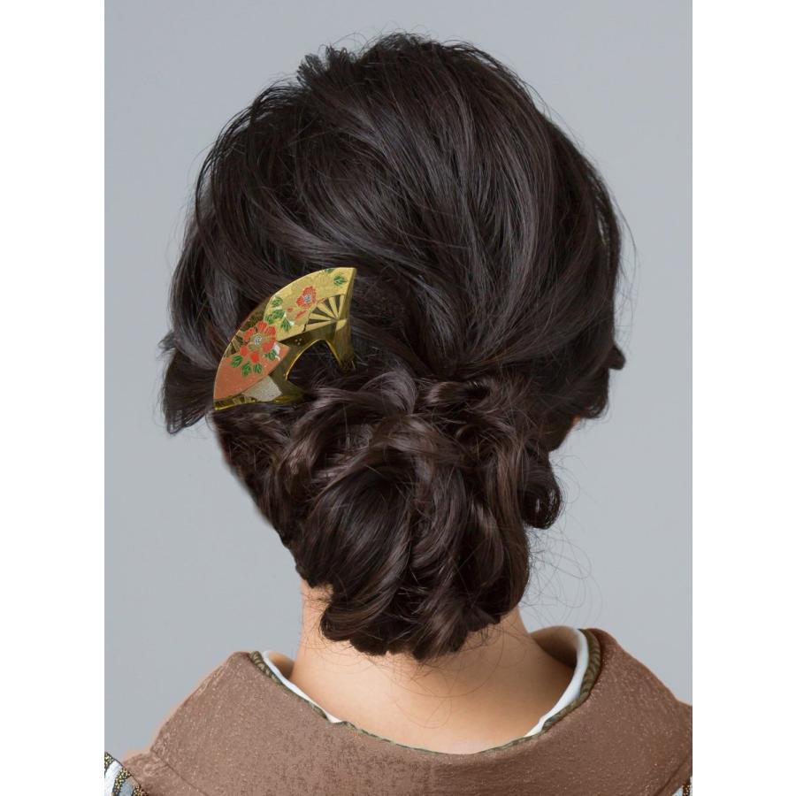 簪 バチ型 #5197004 扇型 留袖 訪問着 結婚式 婚礼 成人式 蒔絵 べっ甲