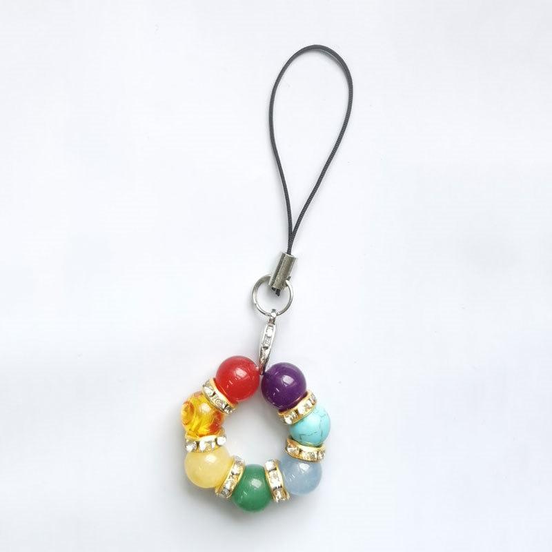 バッグチャーム 天然石 開運 新年 パワーストーン 母の日 七色お守り リング形 スマホリング キーホルダー 携帯 ストラップ 七色厄除け 開運グッズ 厄年 贈り物 : 阪井ストア - 通販 ...