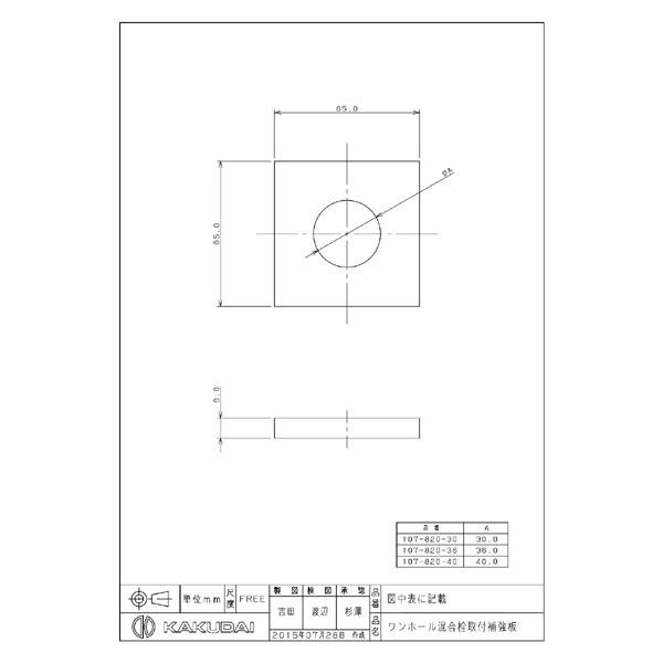 カクダイ 107-820-40ワンホール混合栓取付補強板 : 堺の刃物屋さんこかじ - 通販 - Yahoo!ショッピング