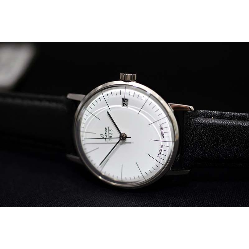 Laco（ラコ） ドイツ製 VINTAGE 34 ヴィンテージ 自動巻き 5気圧防水 34ミリケース ボーイズサイズ バーインデックスホワイト ...