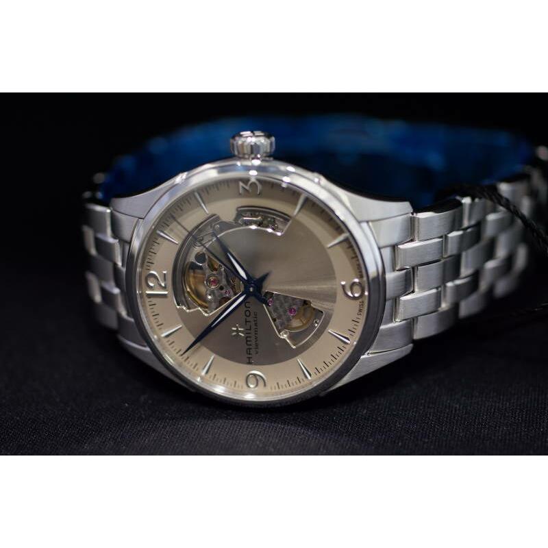 Jazzmaster 正規品ハミルトン「HAMILTON」 ジャズマスター オープンハート ベージュ文字盤 ステンレスバンド 42ミリ 自動 ...