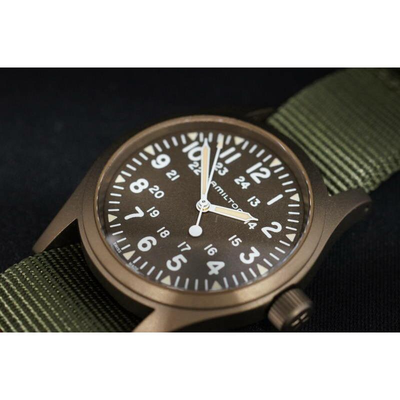 国内正規品 HAMILTON ハミルトン カーキKHAKI フィールドメカ ダークグリーン文字盤 グリーンNATOベルト 38mmケース ...