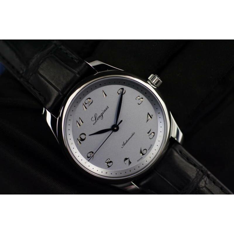 マスターコレクション LONGINES ロンジン マスターコレクション190周年記念モデル 自動巻き シルバー文字盤 グレー革バンド 正規品 ...