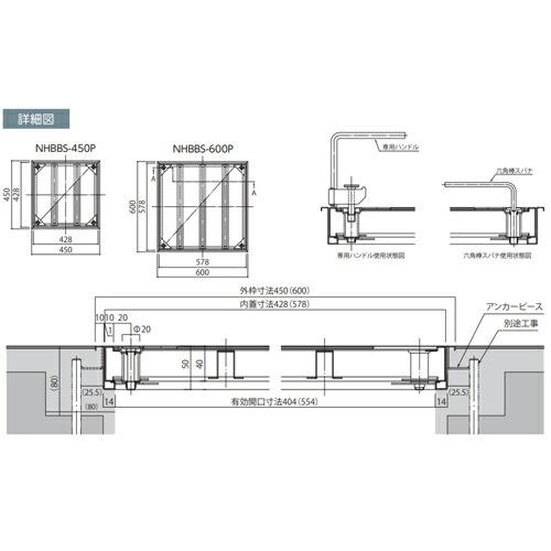 床下点検口ニューハッチ NHBBS-450P「直送品」 : 佐勘金物店ヤフー店 - 通販 - Yahoo!ショッピング