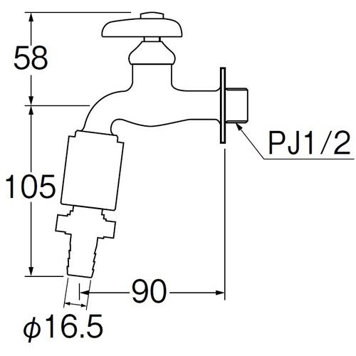 SANEI 共用カップリング付横水栓 〔品番:Y36VB-13〕[1793887] : 佐勘金物店ヤフー店 - 通販 - Yahoo!ショッピング