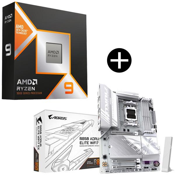 AMD Ryzen 9 9950X3D CPU + GIGABYTE B850 A ELITE WF7 ICE ATXマザーボード セット ...