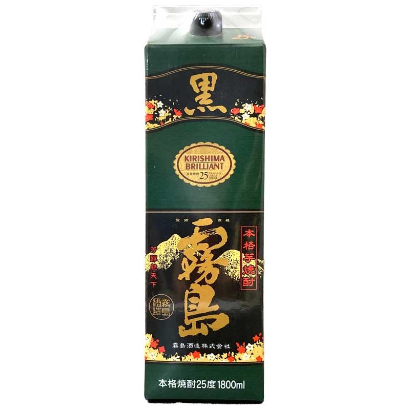 宮崎県 霧島酒造 黒霧島 25度 1800ml パック 安いそれに目立つ