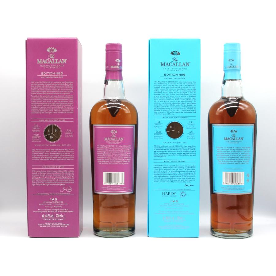 ザ・マッカラン 全国配送可能 ザ・マッカラン エディション No.1 No.2 No.3 No.4 No.5 No.6 MACALLAN EDITION 700ml 6本セット 箱付き ...