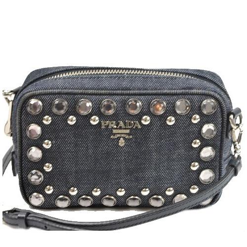 PRADA 【美品】プラダ 1N1674 スタッズ ビジュー ポシェット デニム : サクララウンジ ヤフーショップ - 通販 - Yahoo!ショッピング