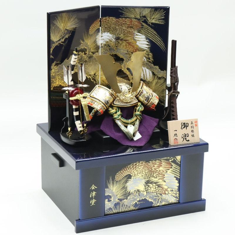五月人形 兜飾り収納飾 一徳作 10号 金彩松鷹 2024-yb118 幅45cm : さくらソレイユ - 通販 - Yahoo!ショッピング