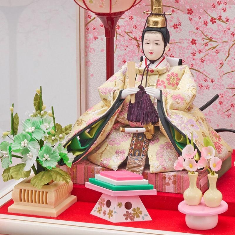 雛人形 ケース飾り 菜摘 小三五 親王飾り 幅48cm 彩色塗 アクリルケース オルゴール内蔵 f4-10 : 2025-fg-4-10 : さくらソレイユ - 通販 - Yahoo!ショッピング