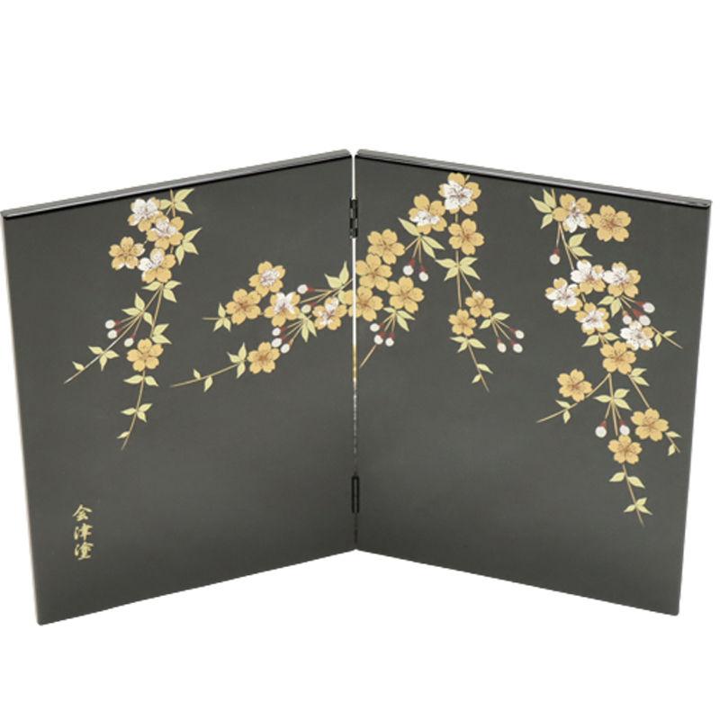 アウトレット品 屏風 単品 29cm 桜 二曲屏風 黒 24a-ya-0228 : さくらソレイユ - 通販 - Yahoo!ショッピング