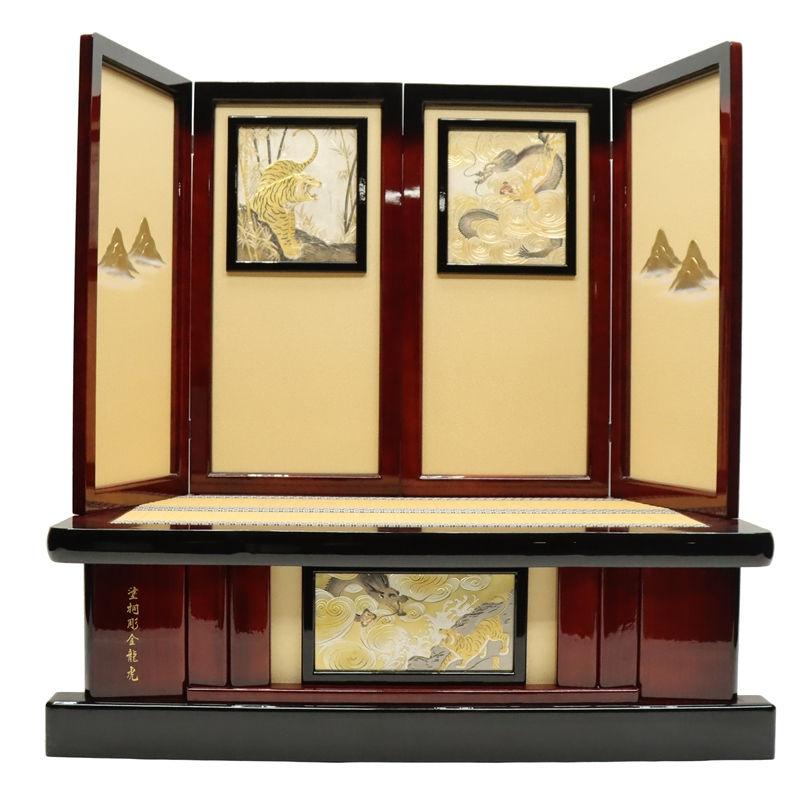 アウトレット品 台屏風セット 25号/105 塗桐 彫金龍虎屏風 高床台 24a-ya-0397 : さくらソレイユ - 通販 - Yahoo!ショッピング
