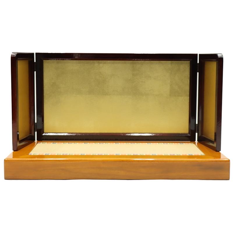 アウトレット品 台屏風セット 22号 箔押金三曲屏風 /ケヤキ塗り畳台 24a-ya-0518 : さくらソレイユ - 通販 - Yahoo!ショッピング