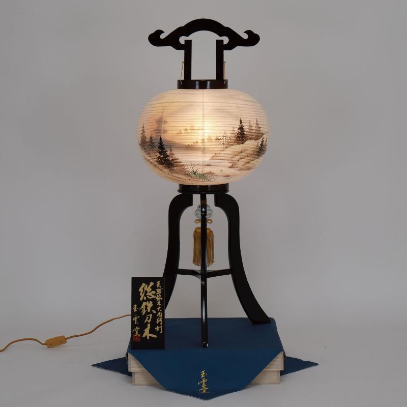 盆提灯 八女提灯 置き提灯 銘木行灯 銘木鉄刀木絹二重絵入 大11号 （P37)(8559-11602) : さくらソレイユ - 通販 - Yahoo!ショッピング