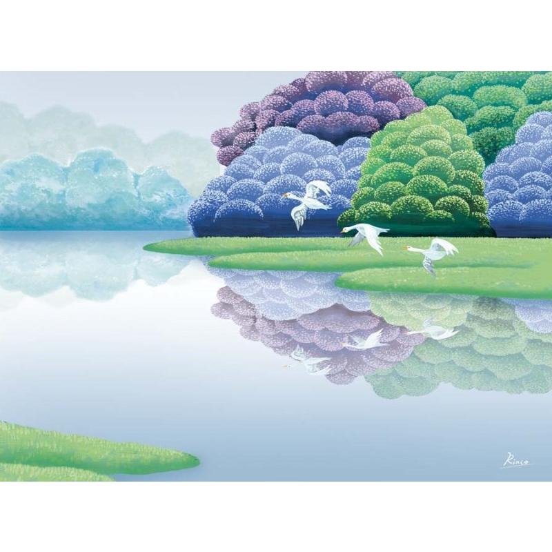 額絵 竹内凛子 湖畔早春 f8・f6・f4サイズ 森と湖のある風景 gk-a5-j3d001（p56） J3-D001 （代引き不可） : さくらソレイユ - 通販 - Yahoo!ショッピング