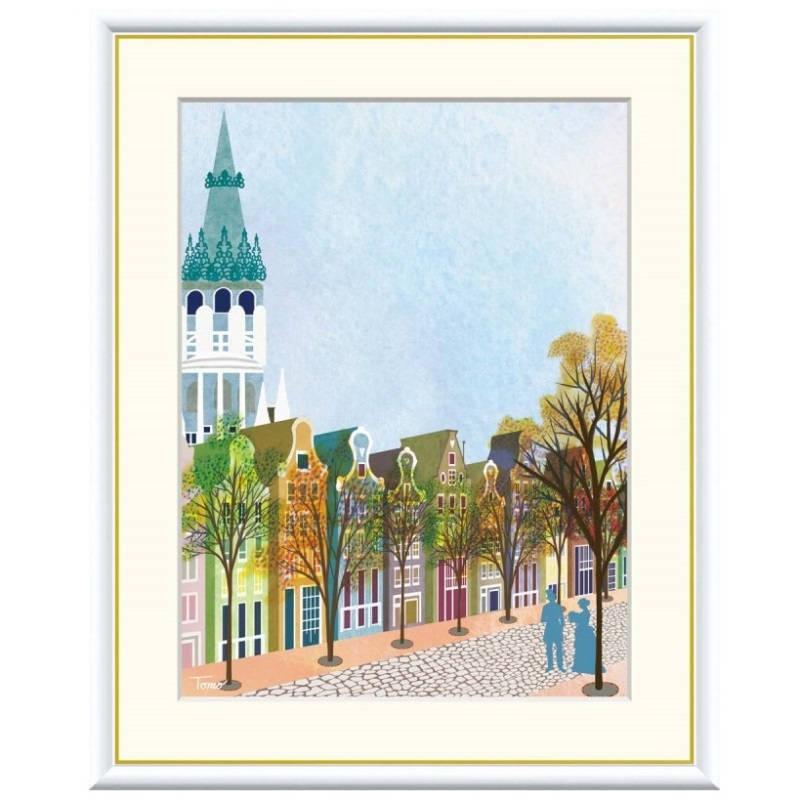 額絵 横田友広 秋の街並み f8・f6・f4サイズ 街路樹のある風景 gk-a5-j3e002（p58） J3-E002 （代引き不可） : さくらソレイユ - 通販 - Yahoo!ショッピング