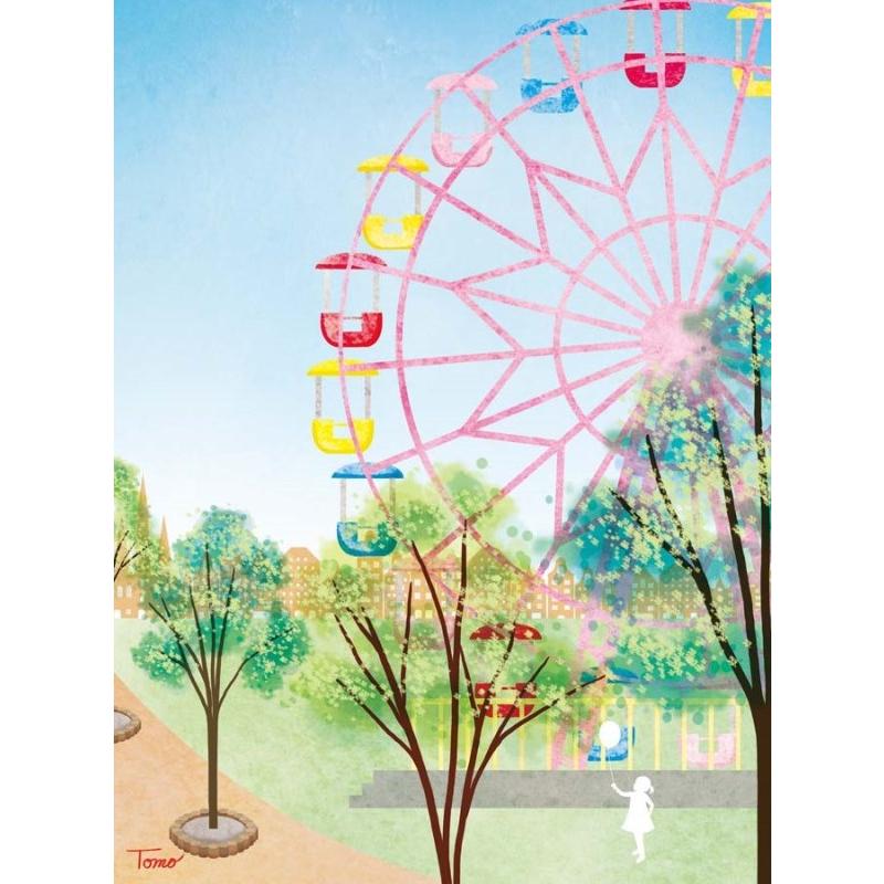 額絵 横田友広 観覧車 f8・f6・f4サイズ 街路樹のある風景 gk-a5-j3e005（p59） J3-E005 （代引き不可） : さくらソレイユ - 通販 - Yahoo!ショッピング