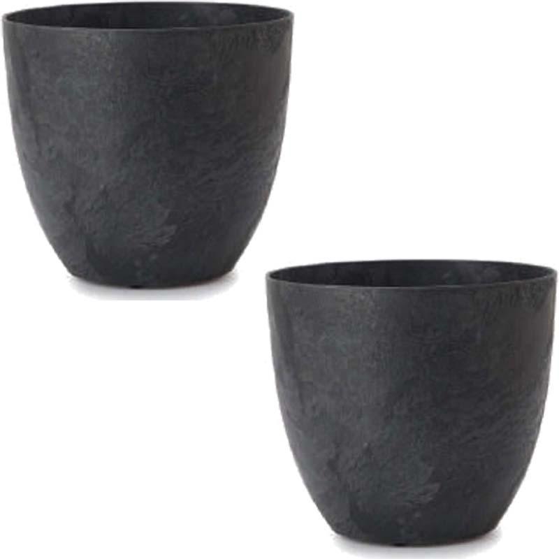 花・観葉植物用ポット アートストーン ラウンド L 38 2個入り ar-002k38e [KTp261]（代引き不可） : さくらソレイユ - 通販 - Yahoo!ショッピング