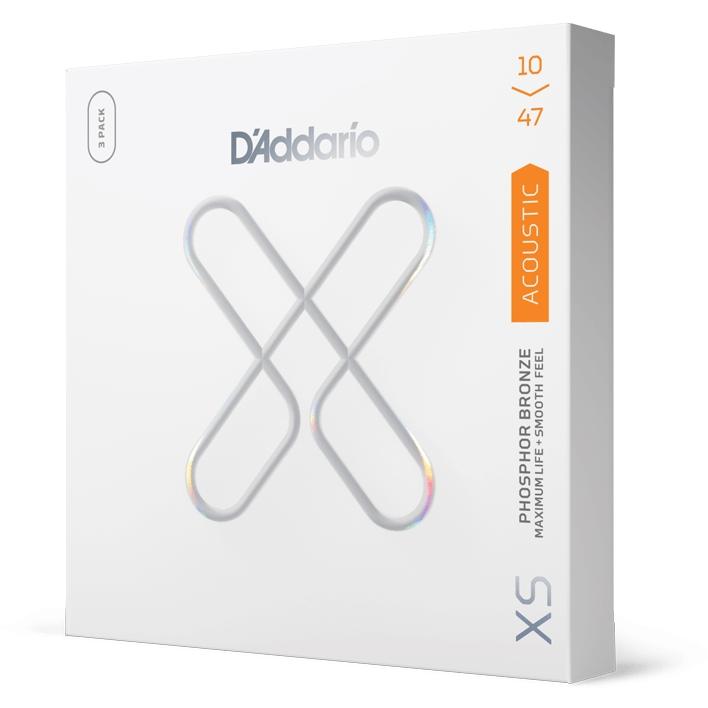 D'Addario アコースティックギター弦 XSAPB1047-3P 010-047〔ダダリオ アコギ 3セットパック コーティング フォスファー ブロンズ〕〔ゆうパケット対応 ...