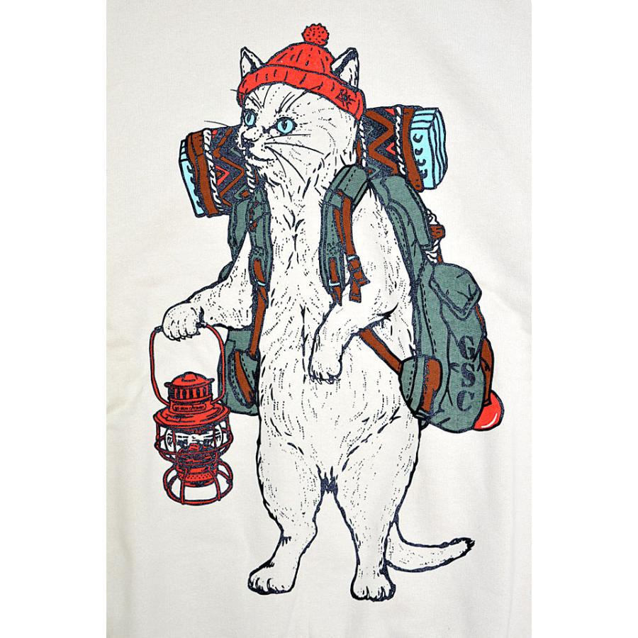 空紡糸裏毛 野営猫 プルパーカー go slow caravan 332608 ゴースロー