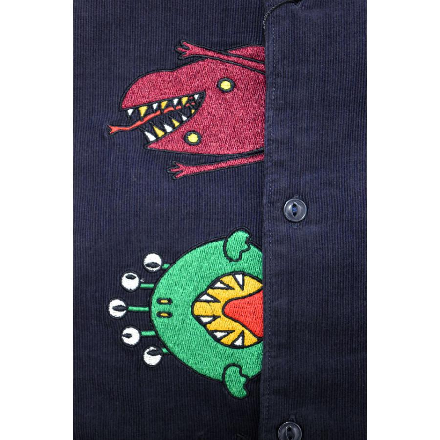 コーデュロイ前立てモンスター刺繍長袖シャツ go slow caravan 350223
