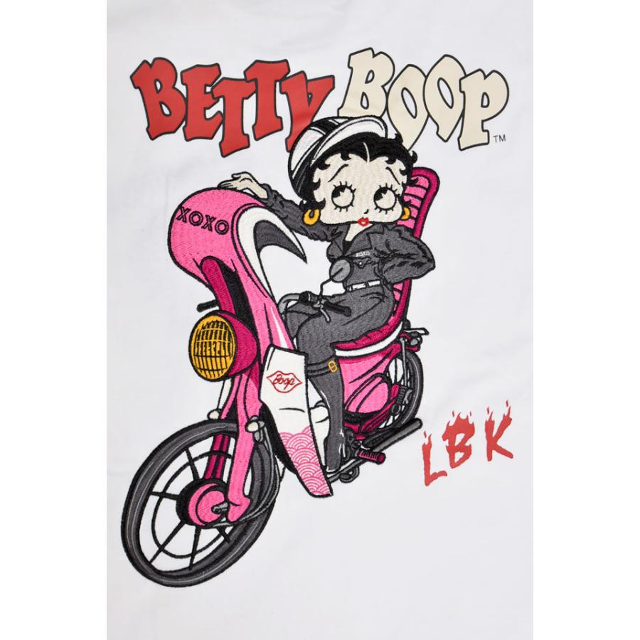 LBK×BETTY 全開バリバリ！ヤン車BETTYロングTシャツ ロウブロウナックル 595859 ベティーちゃん 刺繍 LBK×BETTY 全開バリバリ！ヤン車BETTYロングTシャツ ロウブロウ