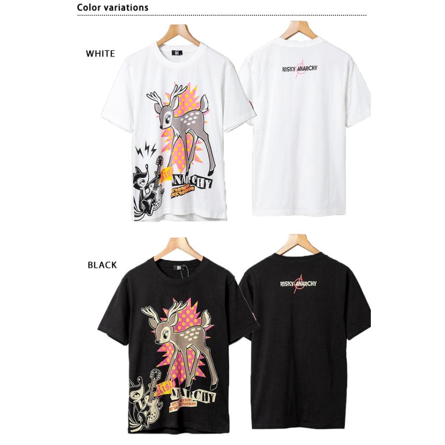 RISKY ANARCHY PUNK na半袖Tシャツ LIN AL-75115 鹿 ユニセックス RISKY ANARCHY PUNK na半袖Tシャツ LIN AL-75115 鹿 ユニセックス