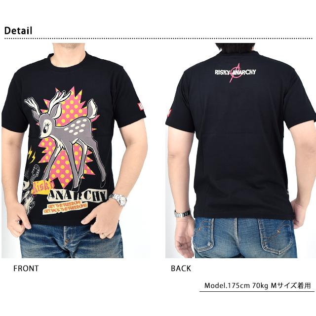 RISKY ANARCHY PUNK na半袖Tシャツ LIN AL-75115 鹿 ユニセックス