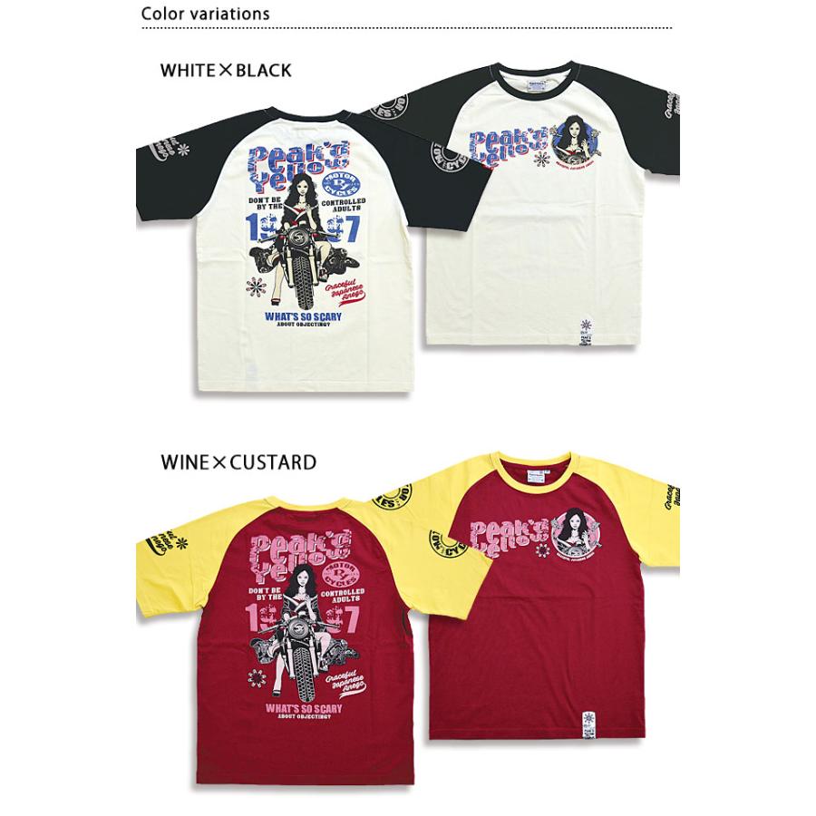BIKE半袖Tシャツ Peak'd Yellow PYT-231 ピークドイエロー 和柄 和風 着物 バイク 姉御 エフ商会 : サクラスタイル - 通販 - Yahoo!ショッピング