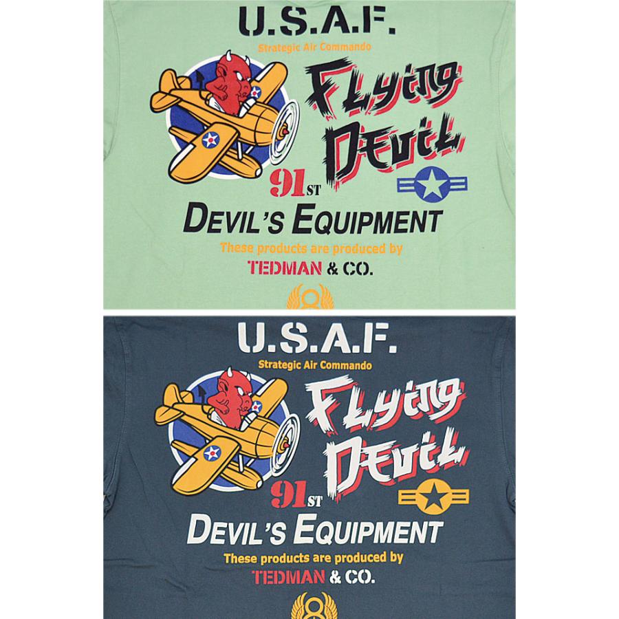 8th AIR FORCE 「FLYING DEVIL」半袖Tシャツ TEDMAN テッドマン TDSS-555 エフ商会 efu レッドデビル アメカジ : ted-m06671 : サクラ ...