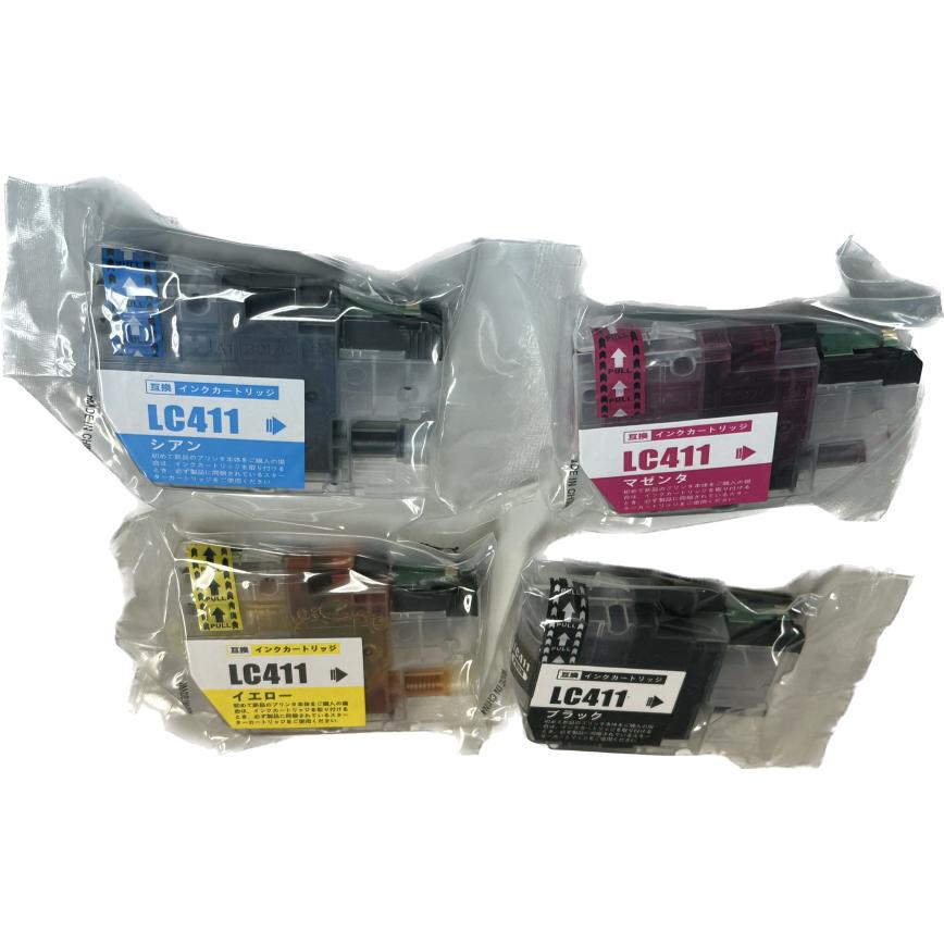 互換品 ブラザー用 LC411-4PK 4色セット 互換インク インクカートリッジ ICチップ付 (LC411BK LC411C LC411M LC411Y DCP-J928N-B DCP ...
