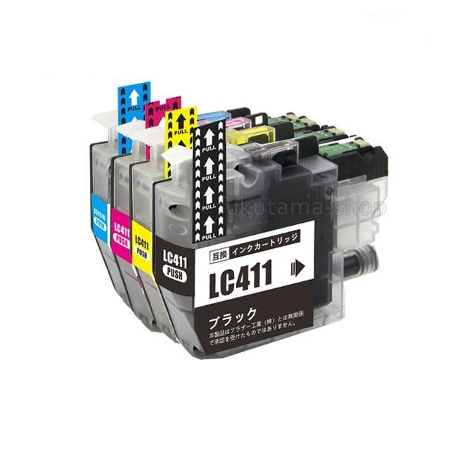 互換品 ブラザー用 LC411-4PK 4色セット 互換インク インクカートリッジ ICチップ付 (LC411BK LC411C LC411M LC411Y DCP-J928N-B DCP ...