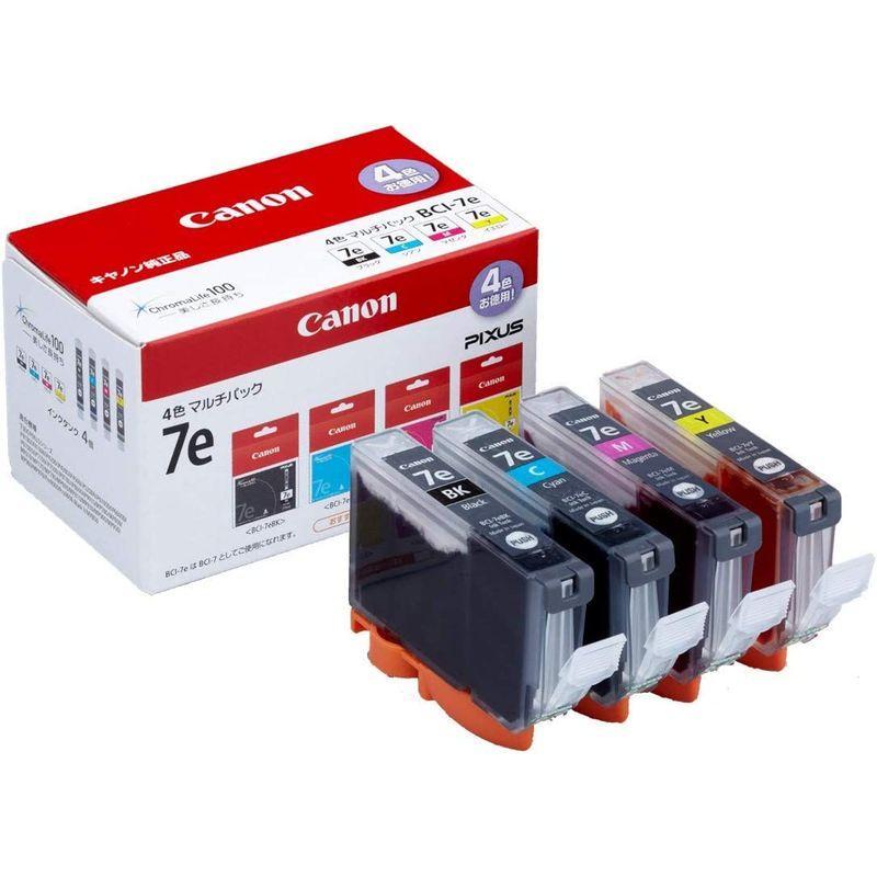 キヤノン（Canon） キャノン 純正 インクカートリッジ BCI-7E/4MP BCI-7e 4色(BK/C/M/Y)マルチパック 純正外紙 ...
